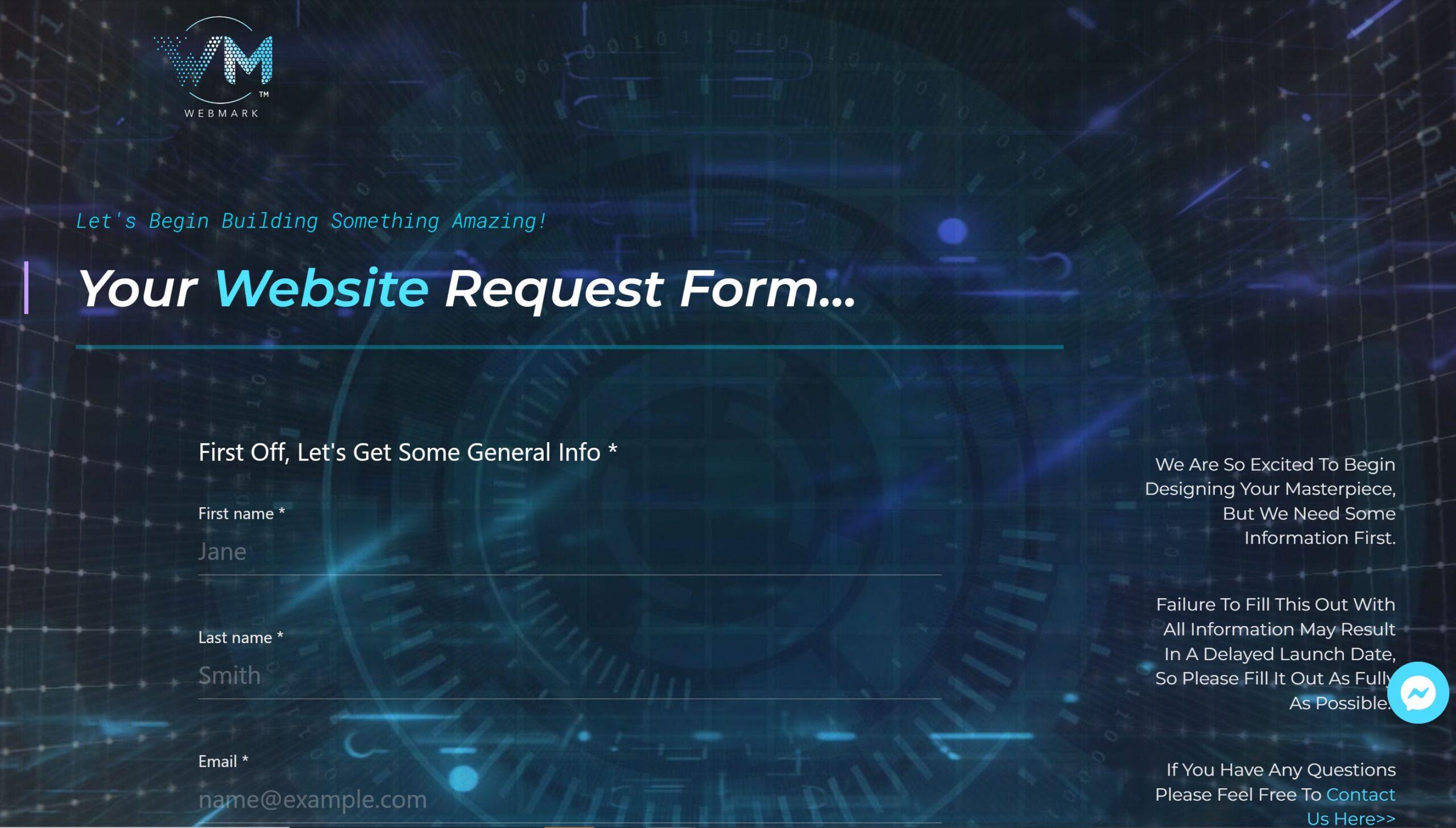Website Request Form | WebMark Consulting Group